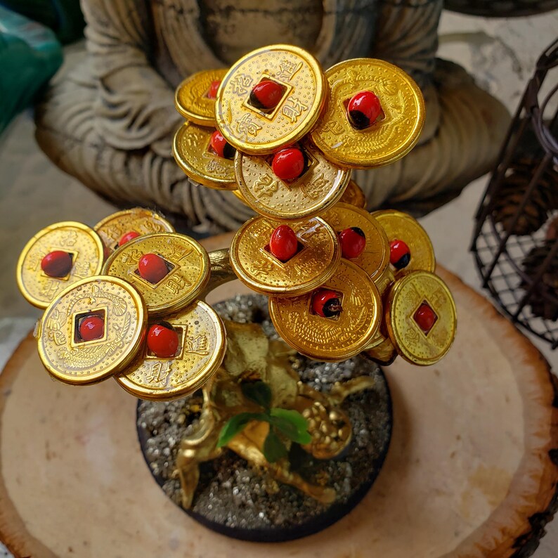 Money Tree Coins Tree Dollar Bills Tree / Fortune Tree - Etsy