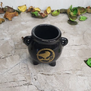 Mini Cauldron Burner Black Ceramic Cauldron Altar Burner Incense Holder ...