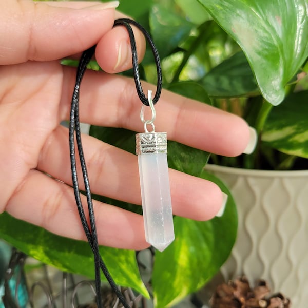 Selenite Necklace - Etsy
