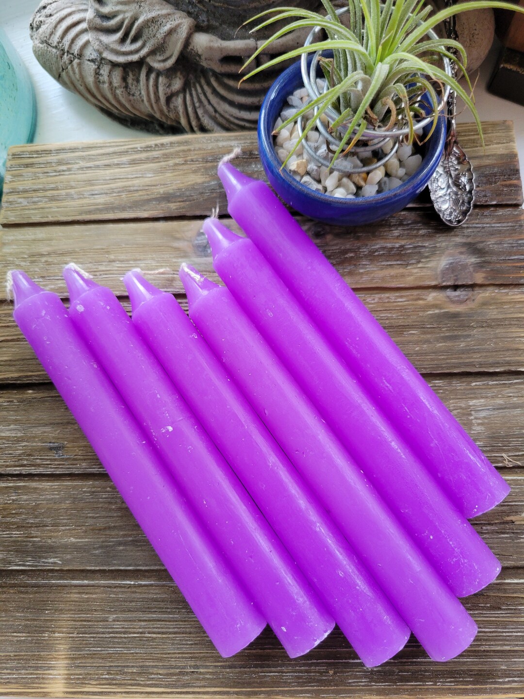 Taper Purple Candles: 6-inch Vibrant Handmade Candle Set - Etsy