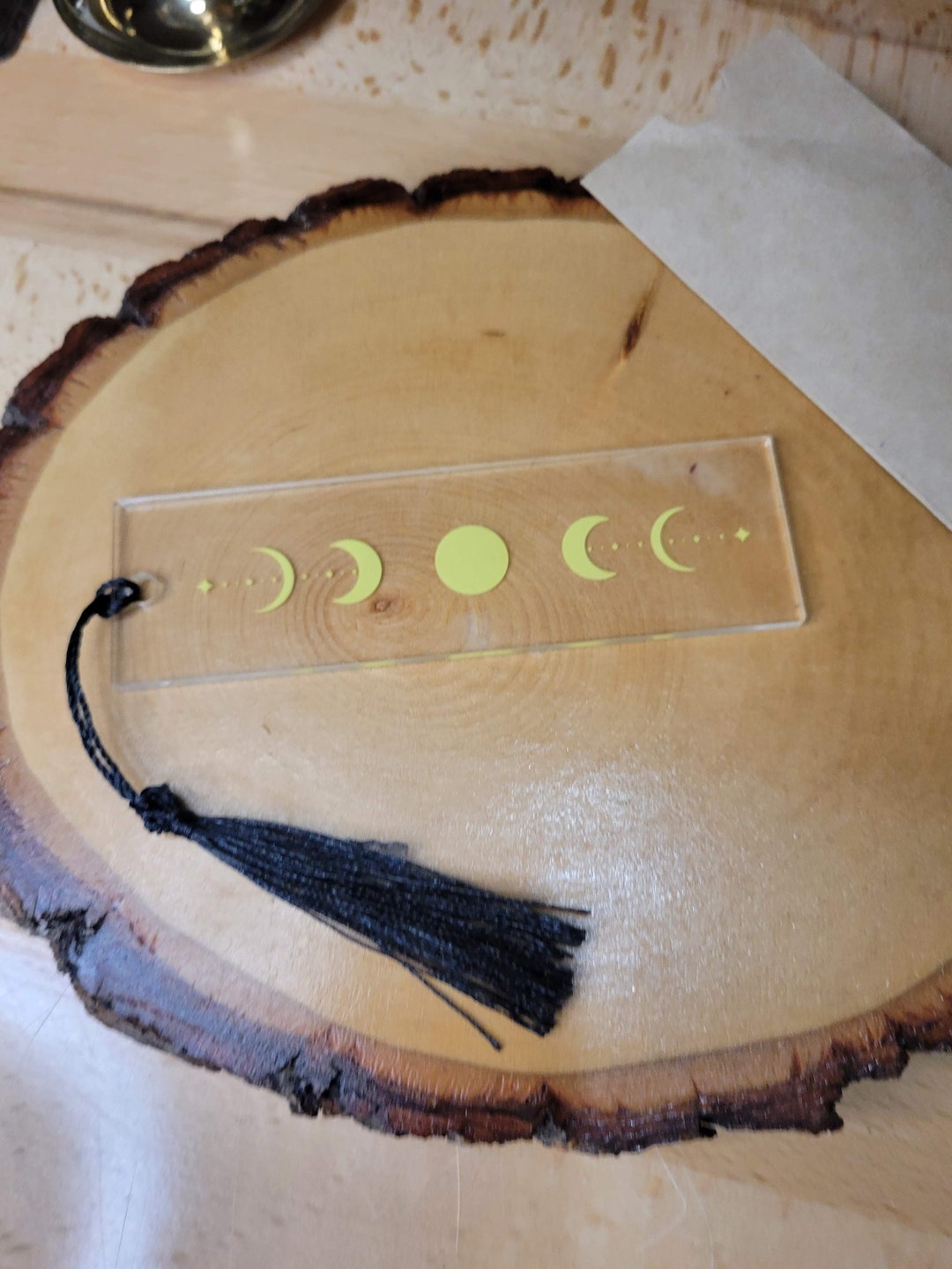 Phases of the Moon Bookmark, Witchy Bookmark, Gold Moon Acrylic ...
