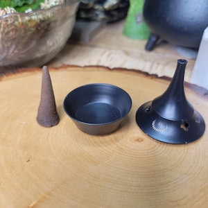 Black Small Incense Cone Burner, Small Metal Incense Holder, Gift for ...