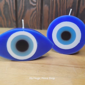 Evil Eye Candle: Round Paraffin Wax Spiritual Gift - Etsy