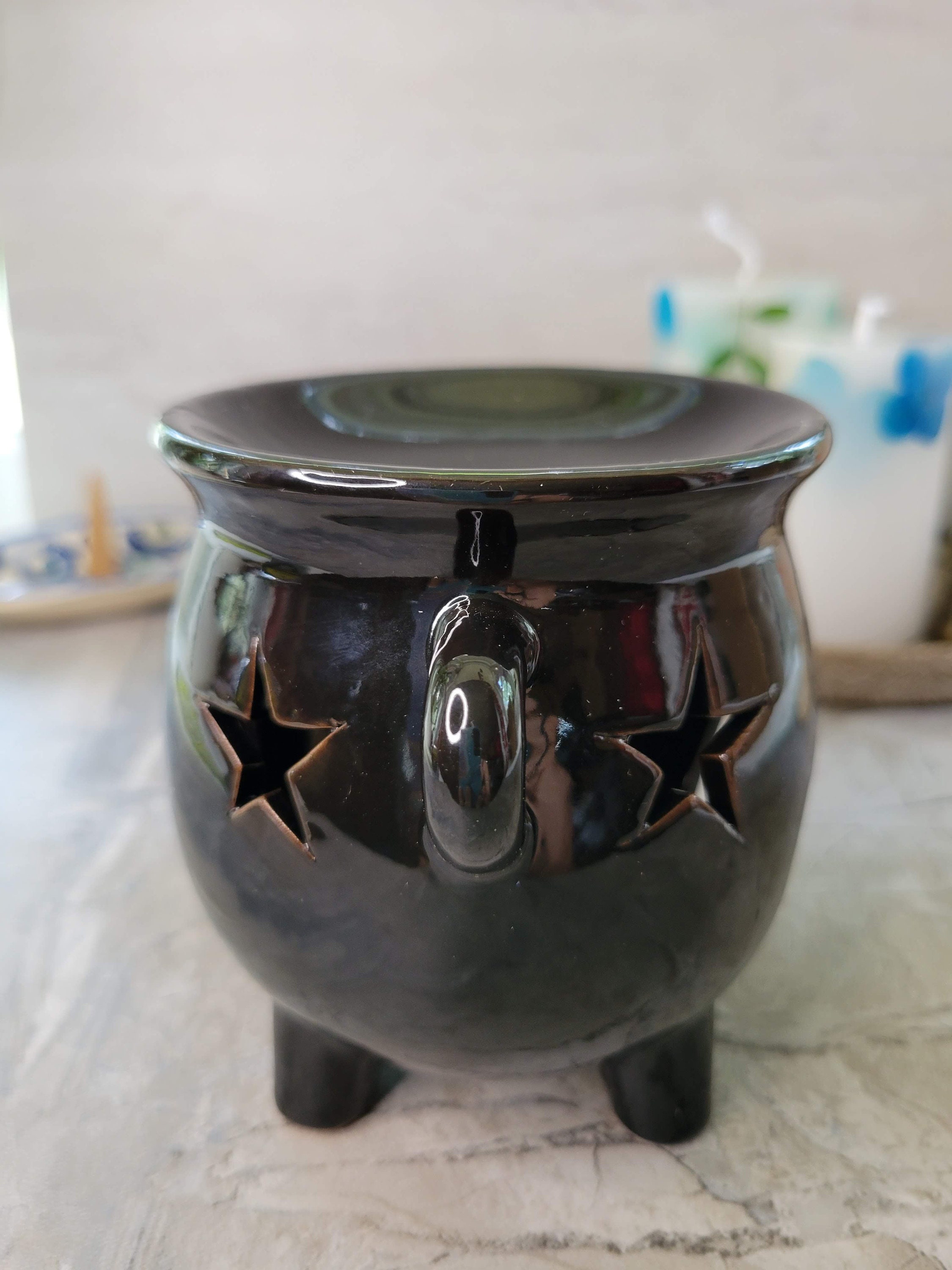 Ceramic Cauldron Oil Burner , Wax Warmer, Metaphysical Décor, Handmade ...
