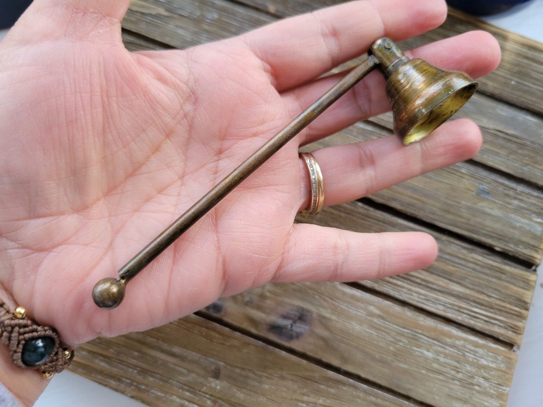 Handmade Antique Looking Honey Gold Finish Swivel Metal Candle Snuffer ...