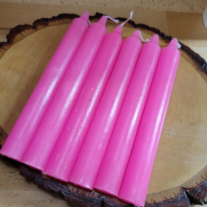 Pink Taper Candles 6 - Etsy