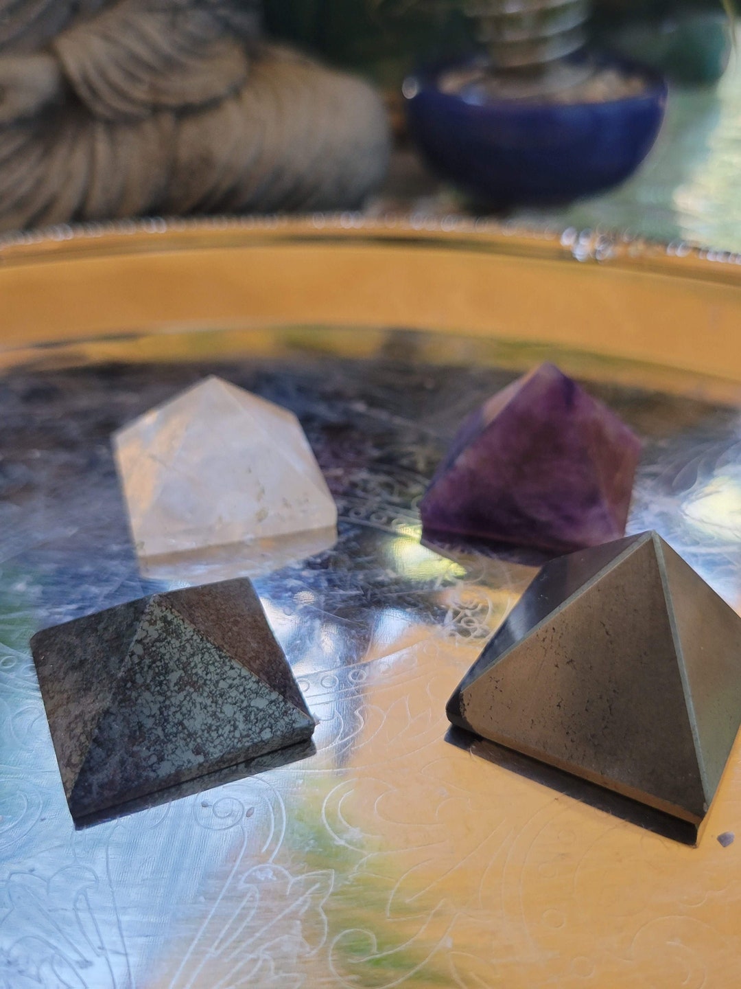 Pyramid Small(25mm-30mm) / Pyrite Pyramid, Rose Quartz, Clear Quartz ...