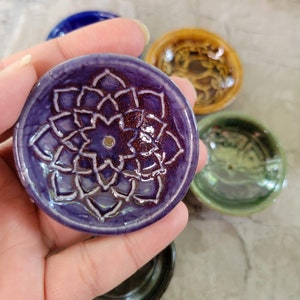 Handmade Ceramic Incense Burner Bowls Embossed Assorted Designs ...