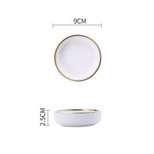 Modern Gold Rim Porcelain Matte Glazed Black and White Dinnerware - Etsy