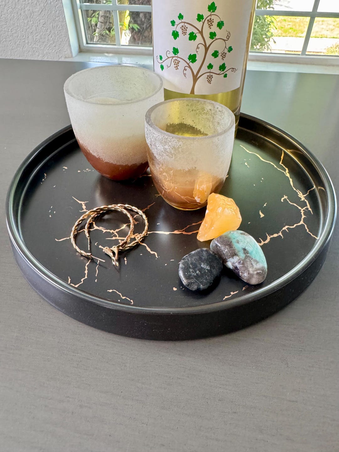 Faux Kintsugi Serving Plates Jewelry Holder Decorative Accent Tray ...