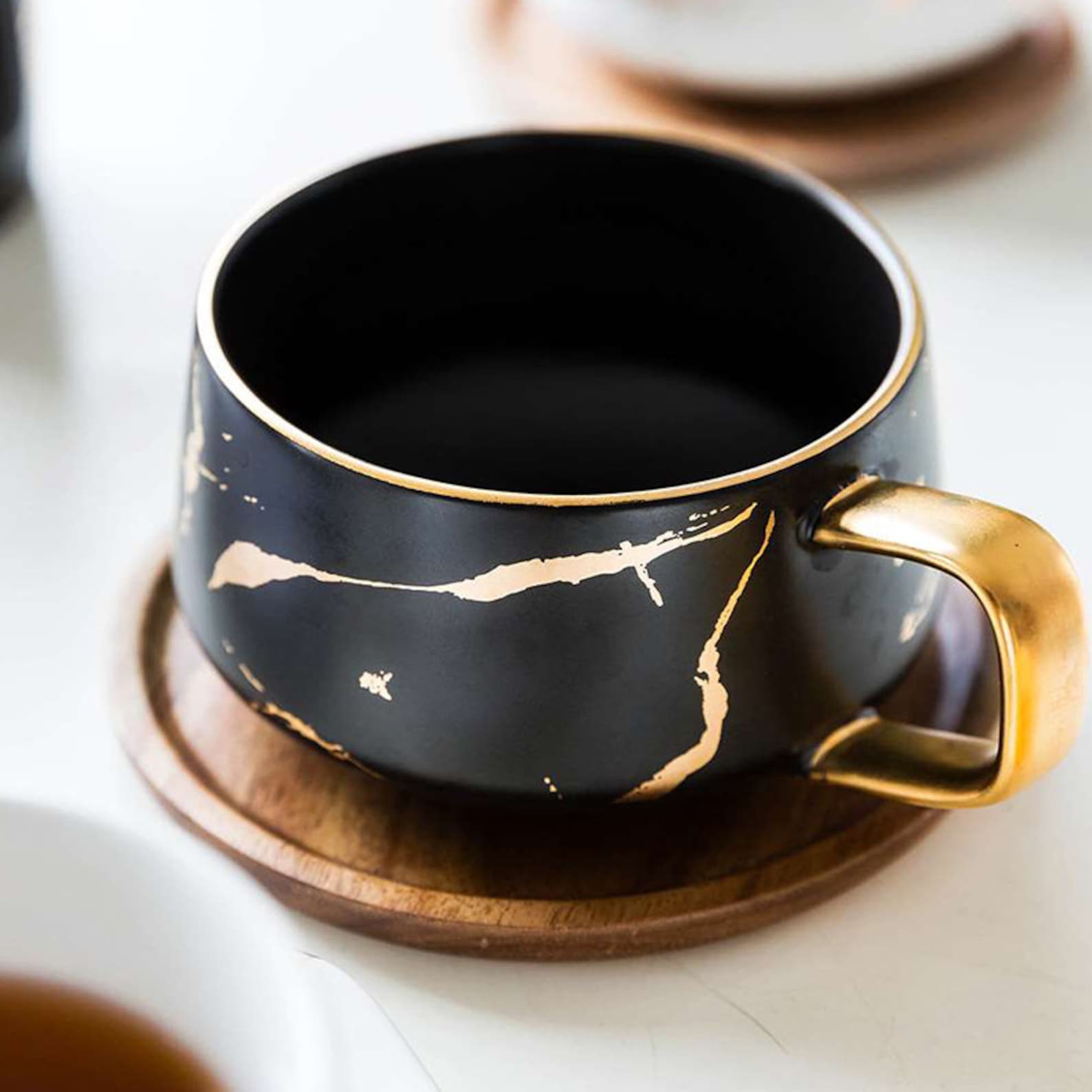 Matte Ceramic Marble Faux Kintsugi Coffee/ Tea Mug | Etsy