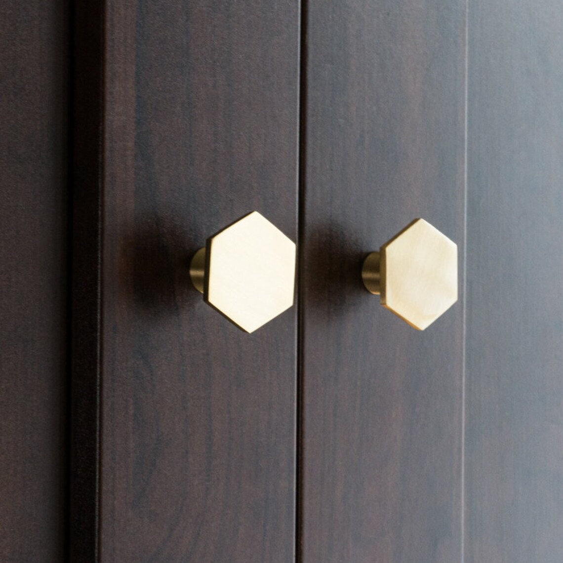 Hexagon Brass Hand Pull/ Entry Way Furniture Woodwork Cabinet Door Knob ...