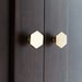 Hexagon Brass Hand Pull/ Entry Way Furniture Woodwork Cabinet Door Knob ...