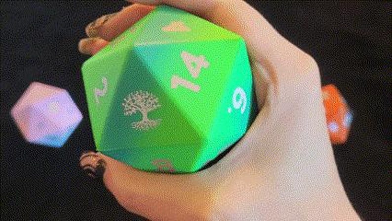 Big N' Squishy Foam D20 - 3" Oversized Jumbo D20 With a Fire, Cupcake ...