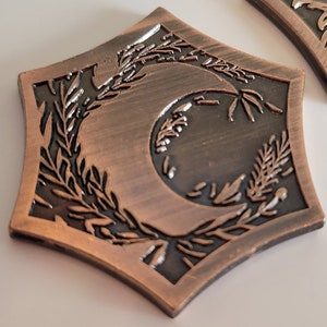 Solid Metal D2 Coin Featuring an a Sun Theme and a Moon Theme | Aged ...