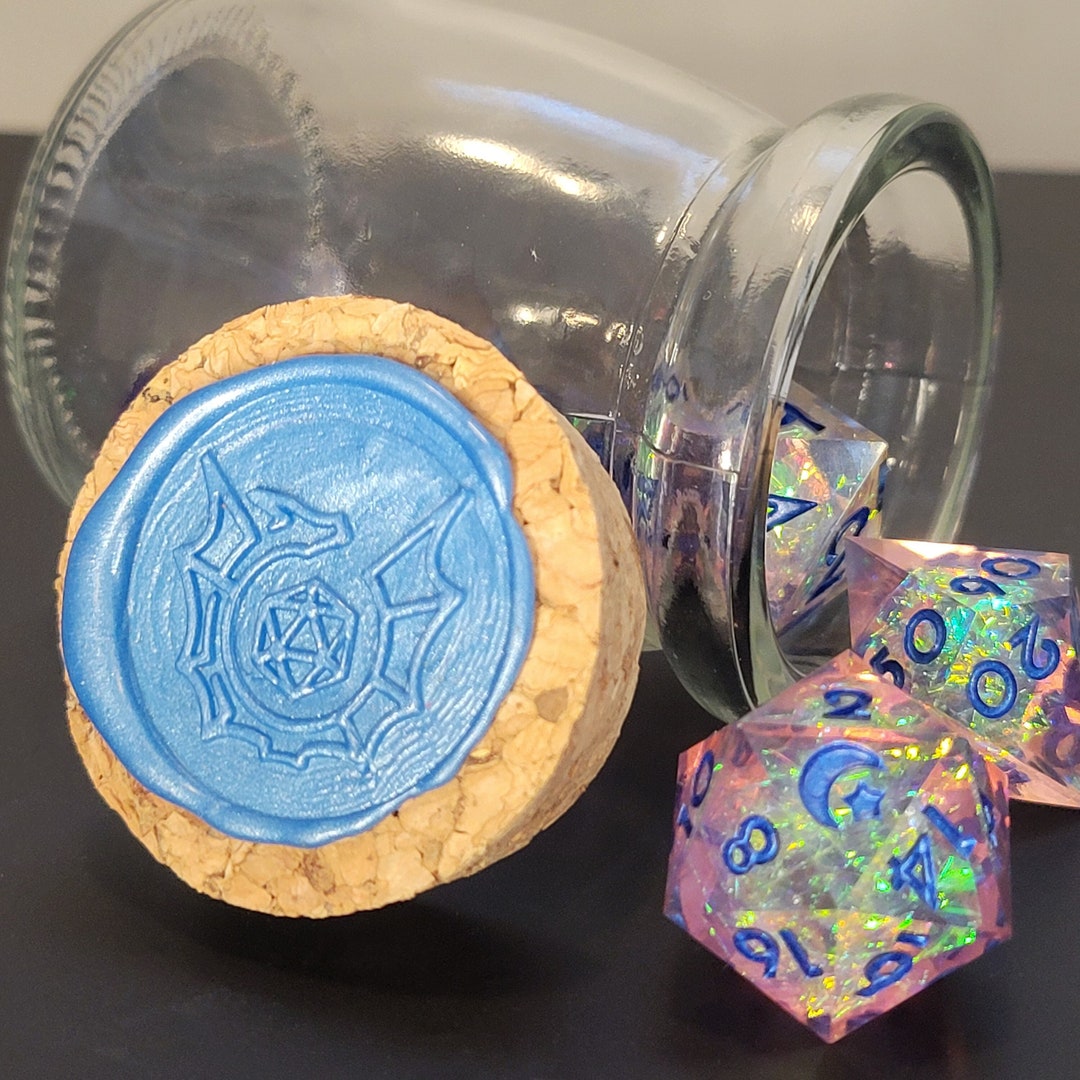 Synth - Handmade RPG Dice Set in a Potion Bottle, Pink and Blue D&D ...
