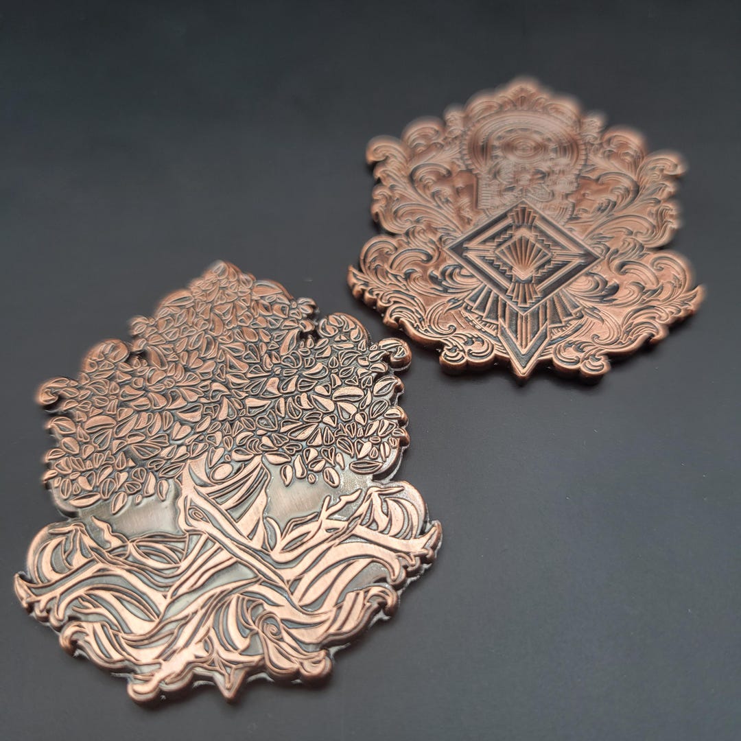 Solid Metal D2 Coin Featuring a Tree of Life Heads and Steampunk Tails ...