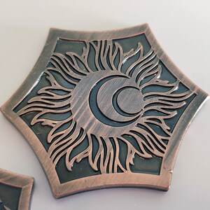 Solid Metal D2 Coin Featuring an a Sun Theme and a Moon Theme | Aged ...