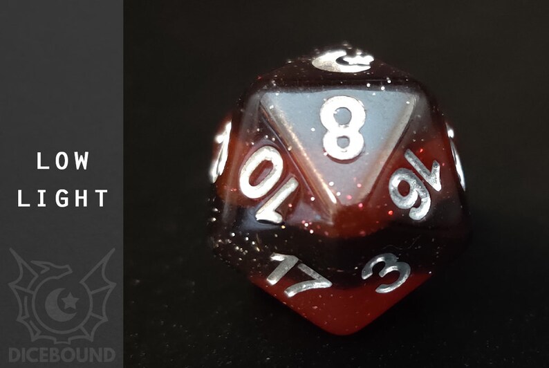 Scarlet: Red and Black Polyhedral Dice Set With Glitter. for Dungeons ...