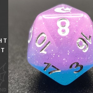 Tropics - Ocean Blue, Purple and Pink Glittery D&D Dice, Dice Set for ...