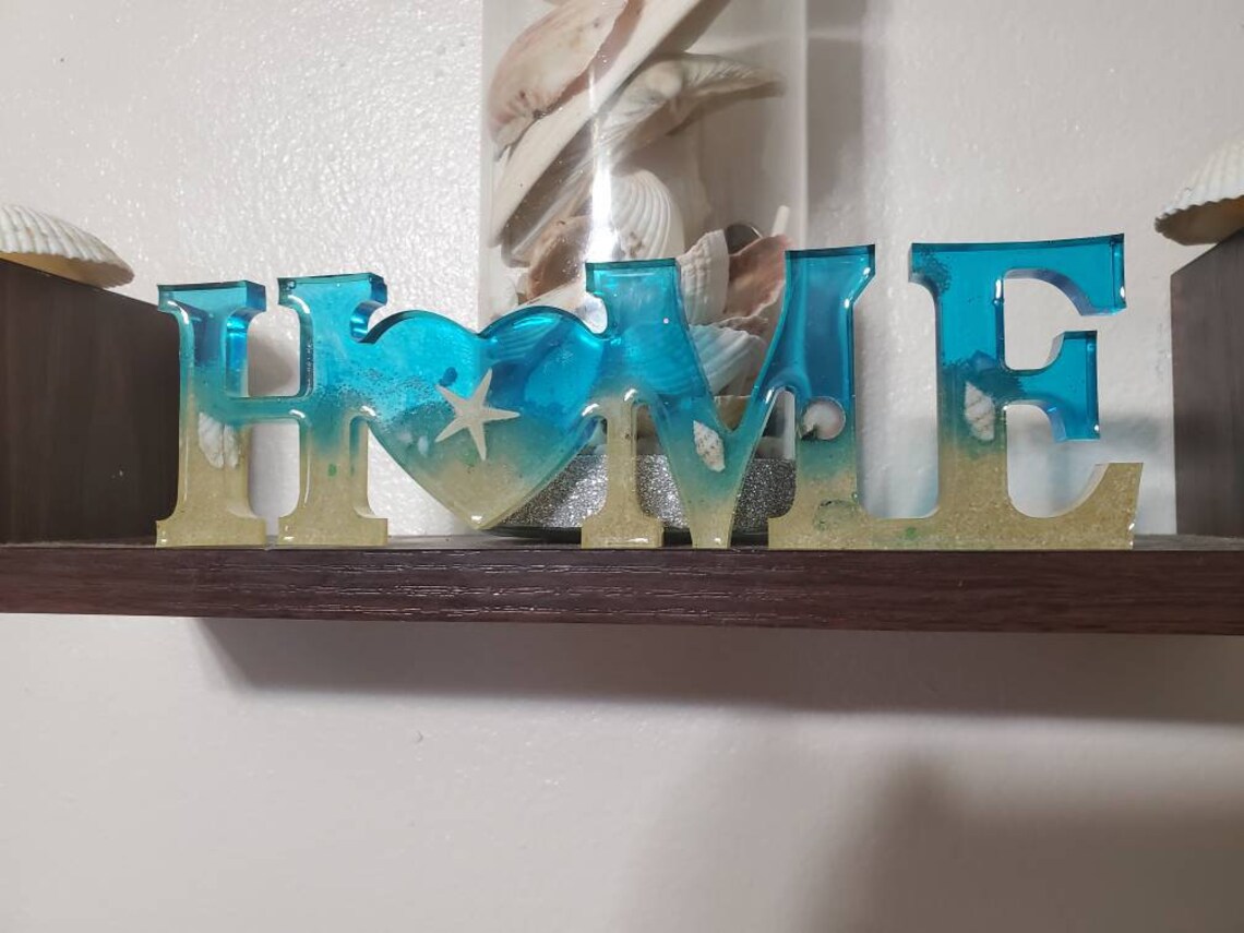 Ocean View Home Sign Home Decor Ocean Theme Resin Art Handmade - Etsy