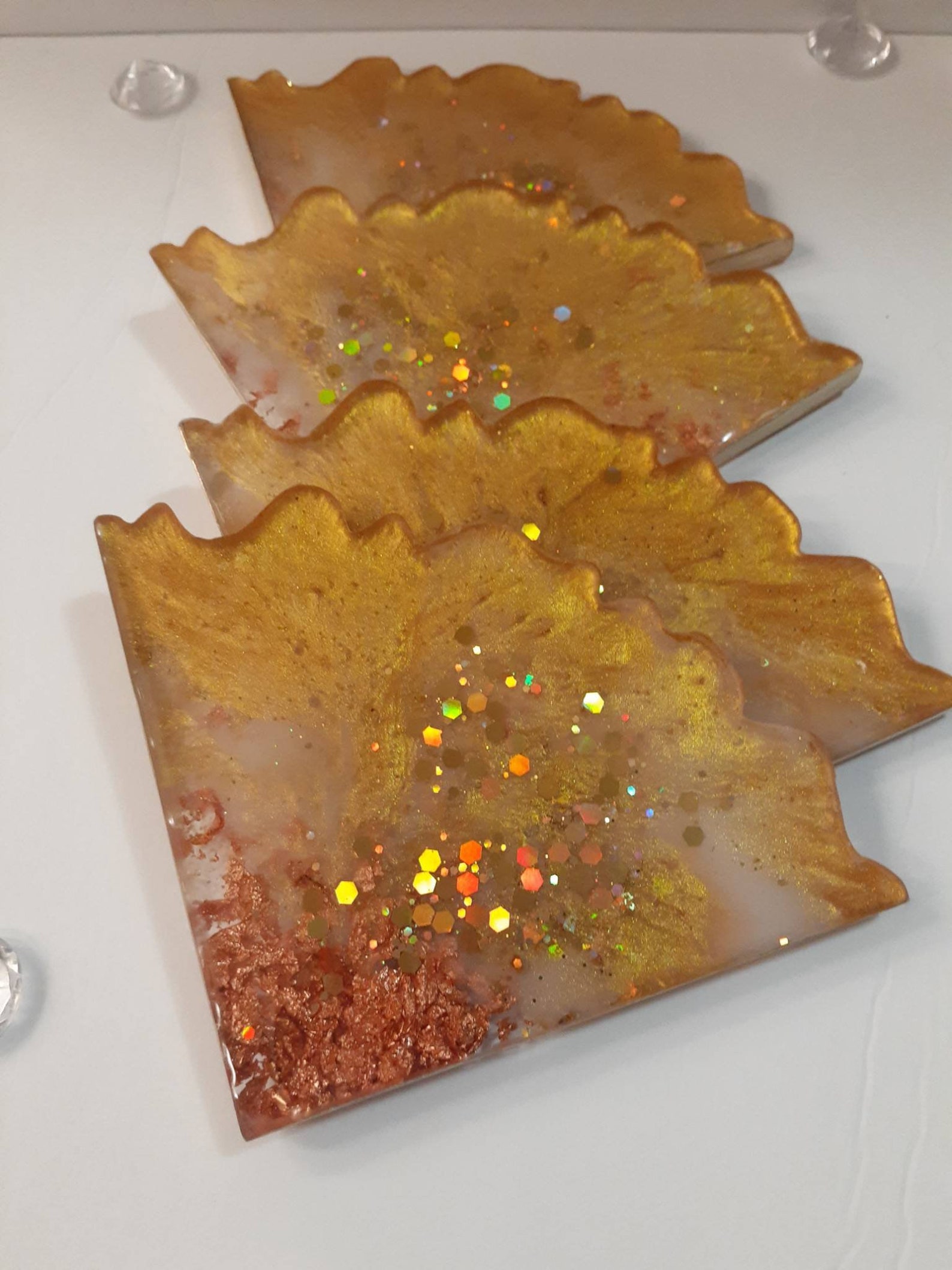 Resin coaster set set of 4 triangle | Etsy