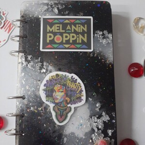 Resin Melanin Notebook/journal, Pen,bookmark and Keychain Set. Love ...