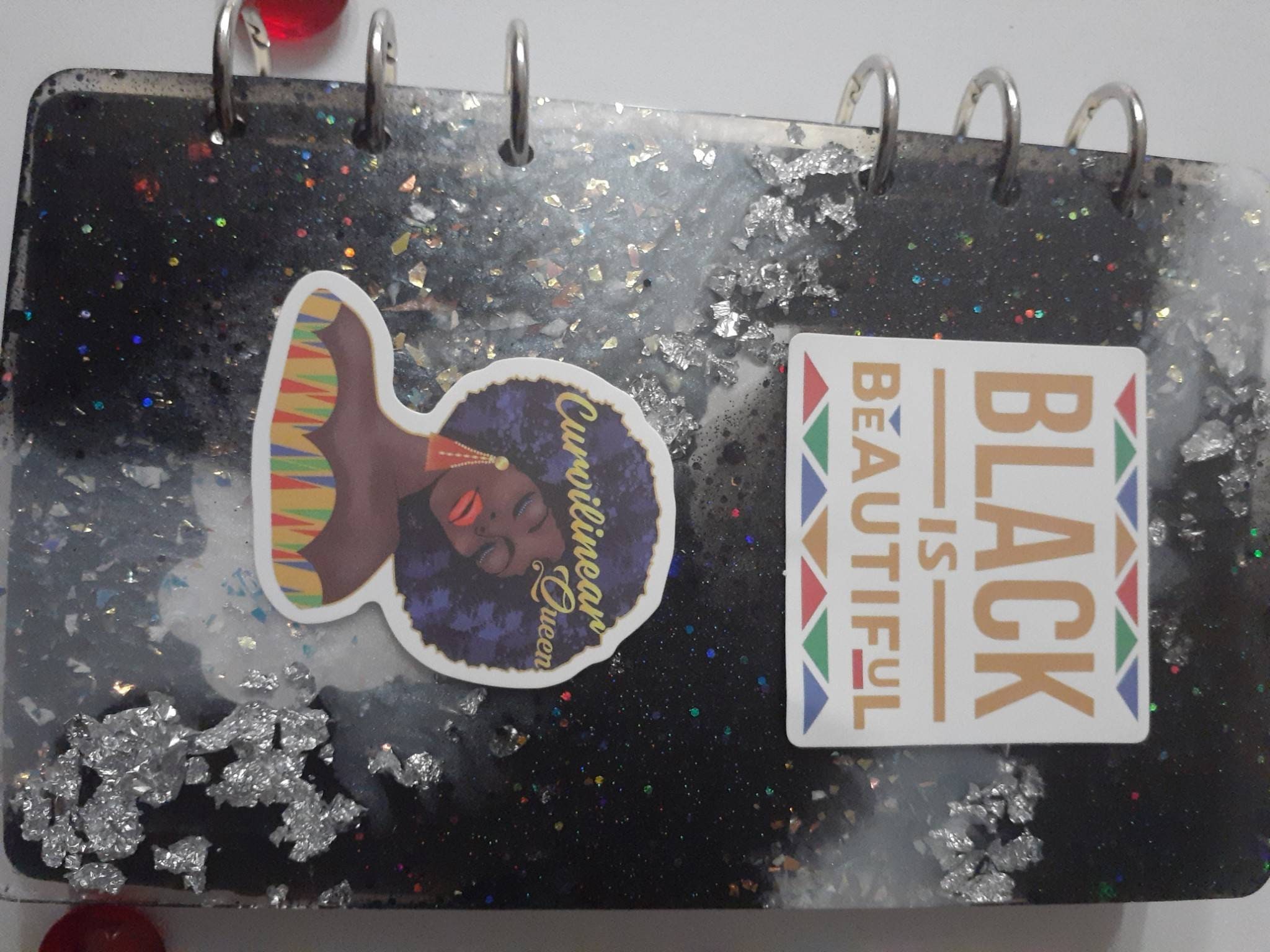 Resin Melanin Notebook/journal, Pen,bookmark and Keychain Set. Love ...