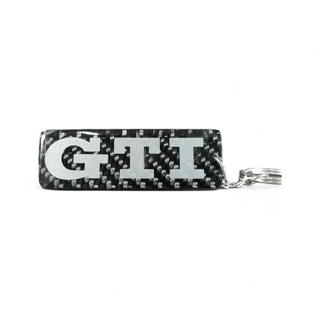 Real Carbon Fiber Keychain for Volkswagen Gti Logo add License Plate or ...