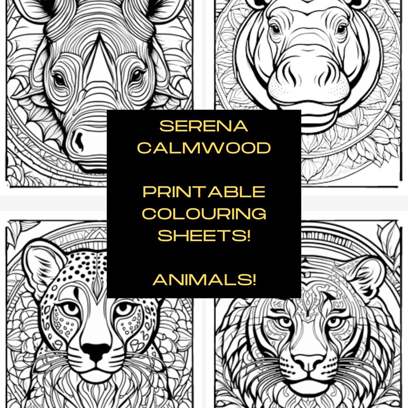 Animal Mandala Colouring Pages for Adults | 11 A4 Digital Download ...