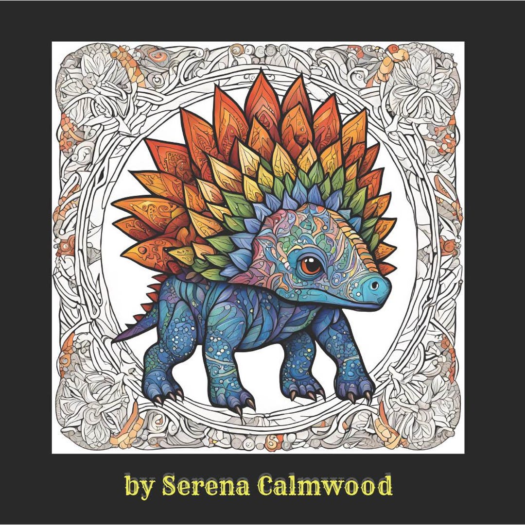 Dinosaur Colouring Pages for Adults | 10 A4 Digital Download Sheets for ...