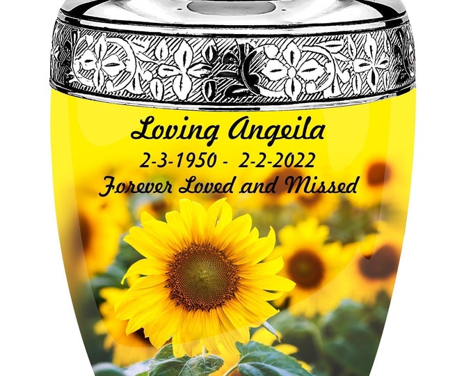 Sunflower Adult Cremation Urn Urns for Human Ashes Cremation Urns Urn for Funeral Adult Urn Urn ...
