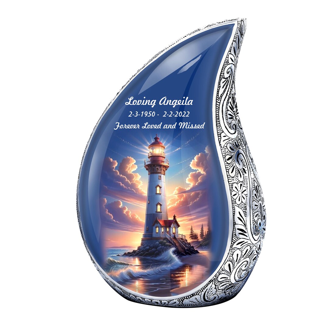 Teardrop Urn, Light House Cremation Urn, Adult Urn for Ashes ...