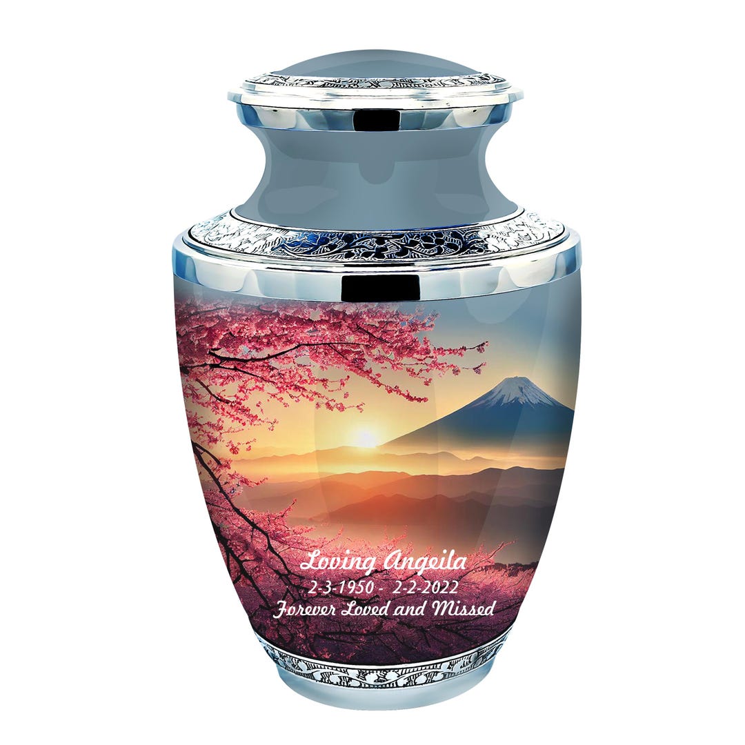 Cherry Blossoms Funeral Memorial Urn for Human Remains – Large ...