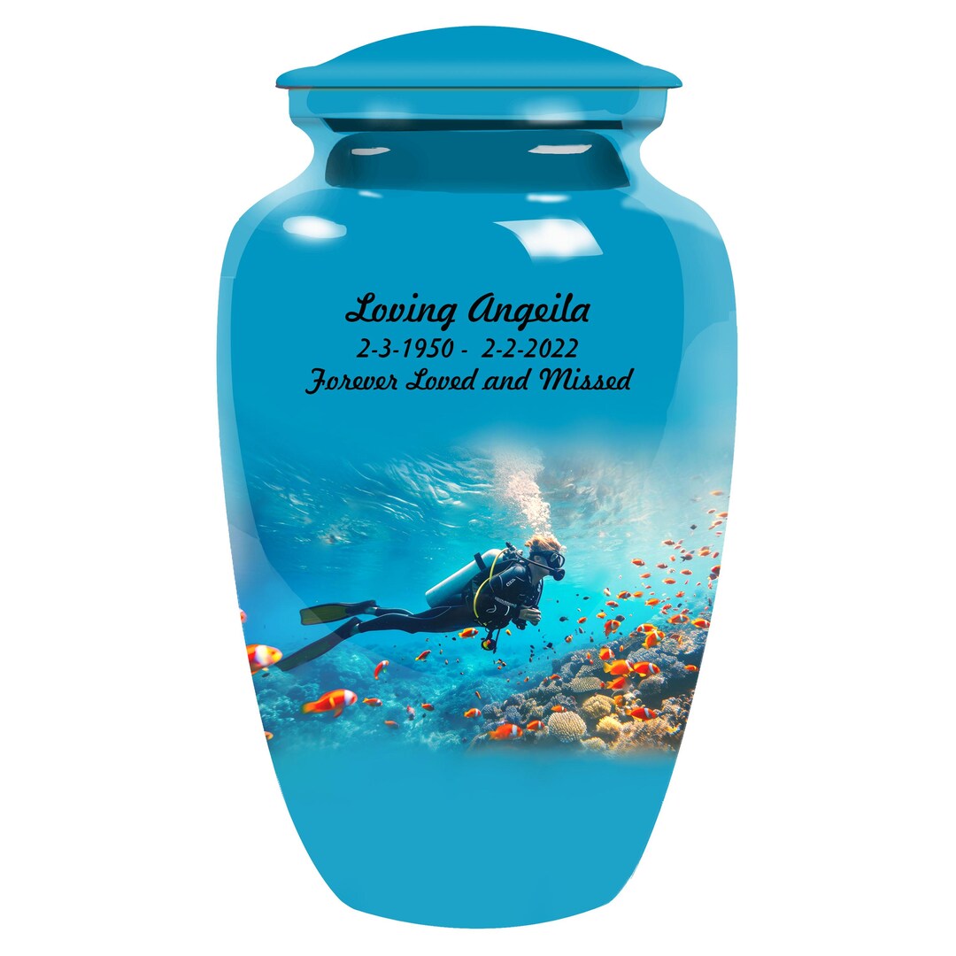 Scuba Diving Urn - Urns for Ashes Adult Male - Urns for Human Ashes ...