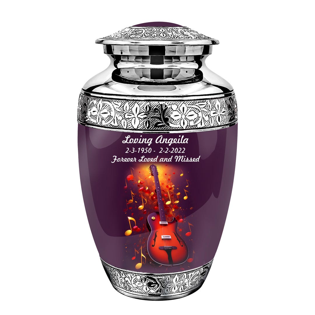 Adult Guitar Cremation Urn for Human Ashes - Urn - Burial Urn - Urns ...