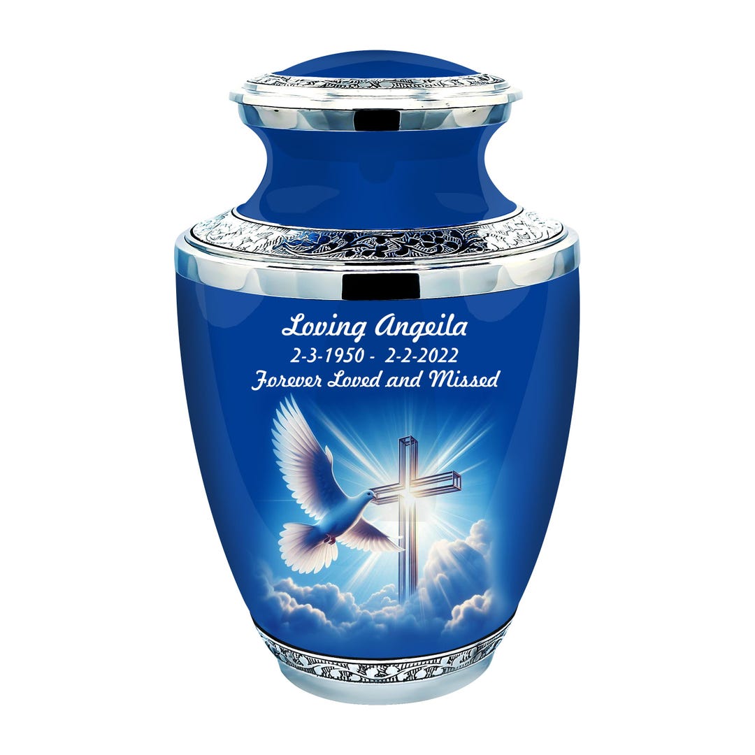 Dove & Cross Urns for Human Ashes Adult Female Mom, Funeral Urns for ...