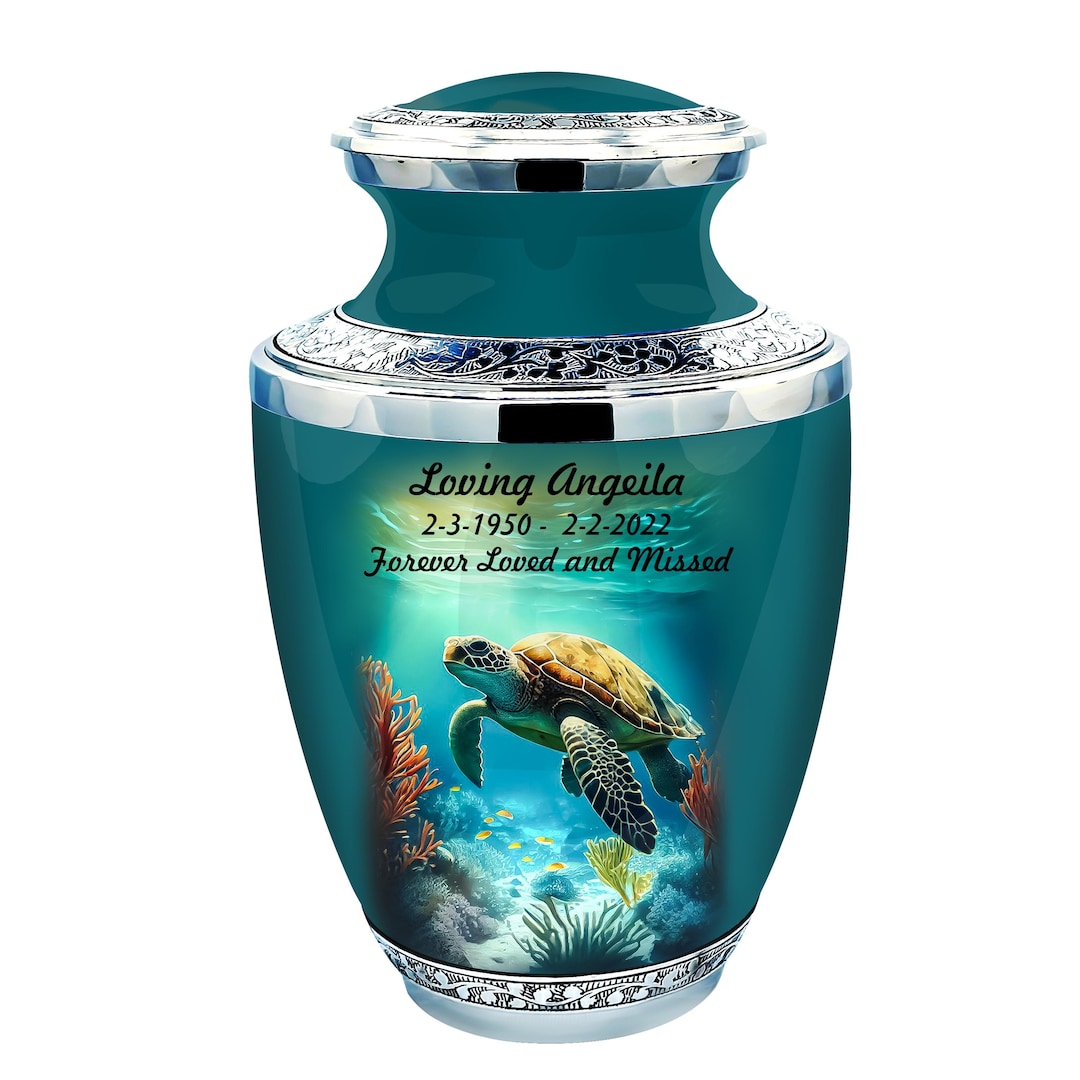 Turtle Underwater Urn, Urn for Human Ashes, Cremation Urn Ashes, Large ...