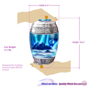 Northern Lights Adult Cremation Urn – Urns for Human Ashes – Cremation ...