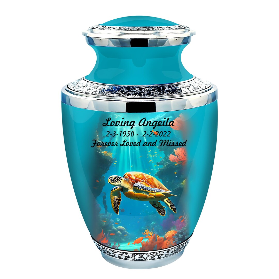 Turtle Underwater Cremation Urn for Human Ashes Female & Male, Large ...