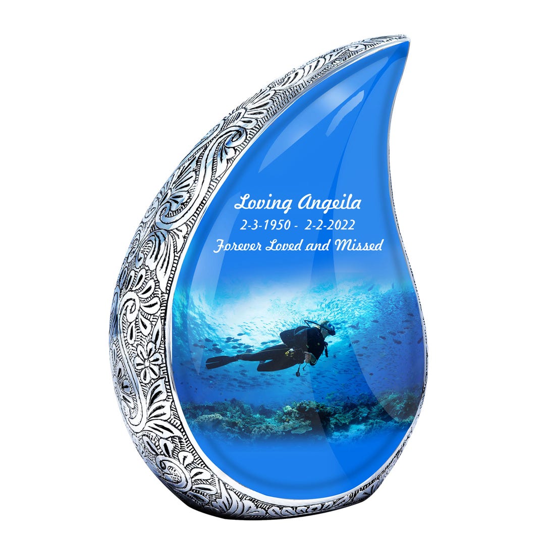 Teardrop Scuba Diving Urn for Human Ashes, Cremate Urn for Human Ashes ...