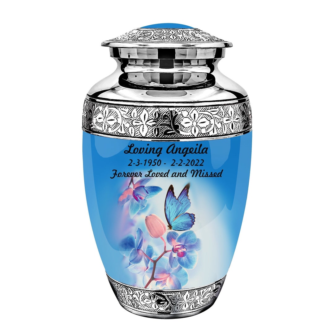 Butterfly Flower Adult Cremation Urn – Urns for Human Ashes – Cremation ...