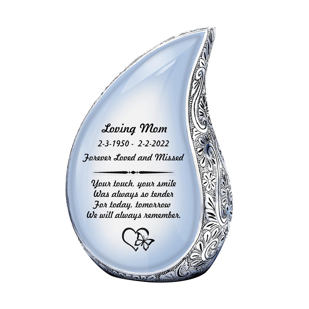 Teardrop Urn Light Blue Cremation Urn for Ashes, Urn for Human Ashes ...