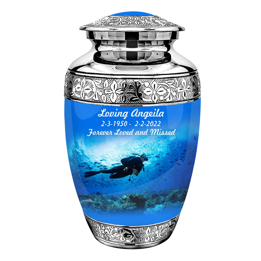Urn for Human Ashes, Scuba Diving and Adventure Themed Cremation Urn ...