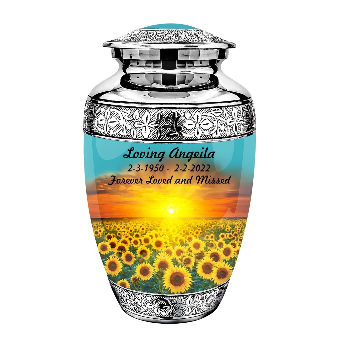 Sunflower Sunset Adult Urn – Urns for Human Ashes – Cremation Urns - Urn for Funeral – Adult Urn ...