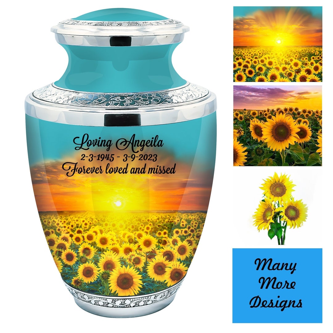 Sunflowers Sunset Adult Cremation Urn – Urns for Human Ashes ...