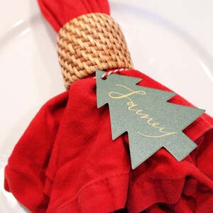 Tree-shaped Calligraphy Name Tags for Christmas Gifts, Table Settings ...