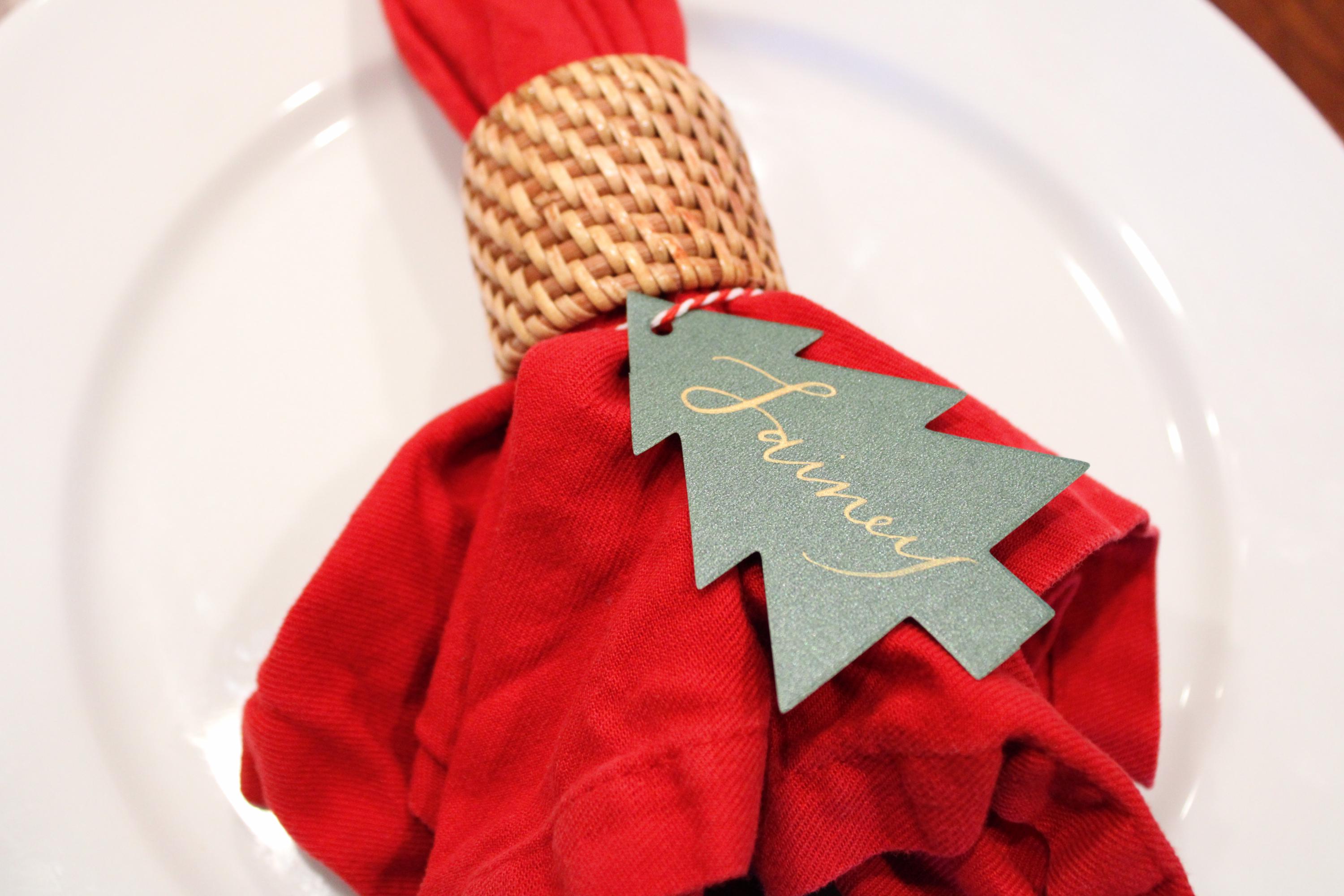Tree-shaped Calligraphy Name Tags for Christmas Gifts, Table Settings ...