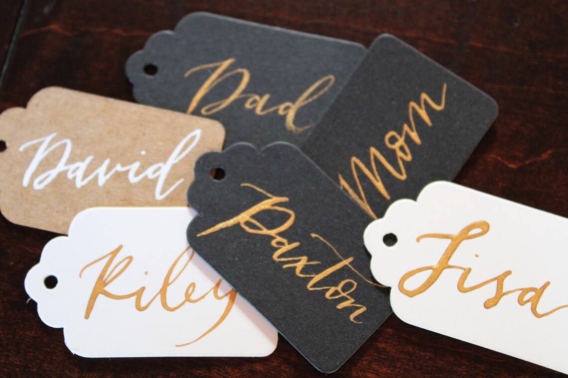 Customized Calligraphy Name Tags for Christmas Gifts, Table Settings ...