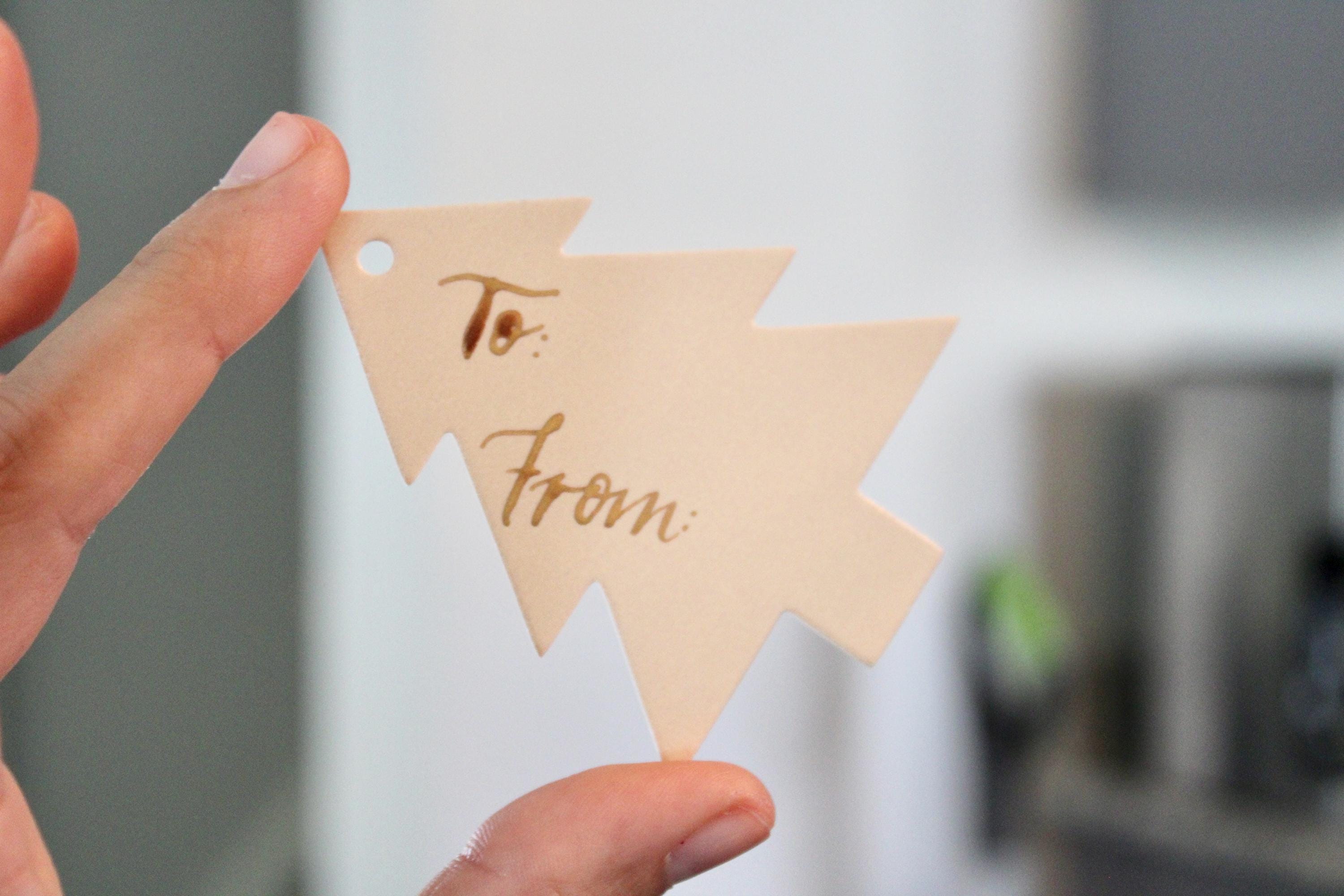 Tree-shaped Calligraphy Name Tags for Christmas Gifts, Table Settings ...